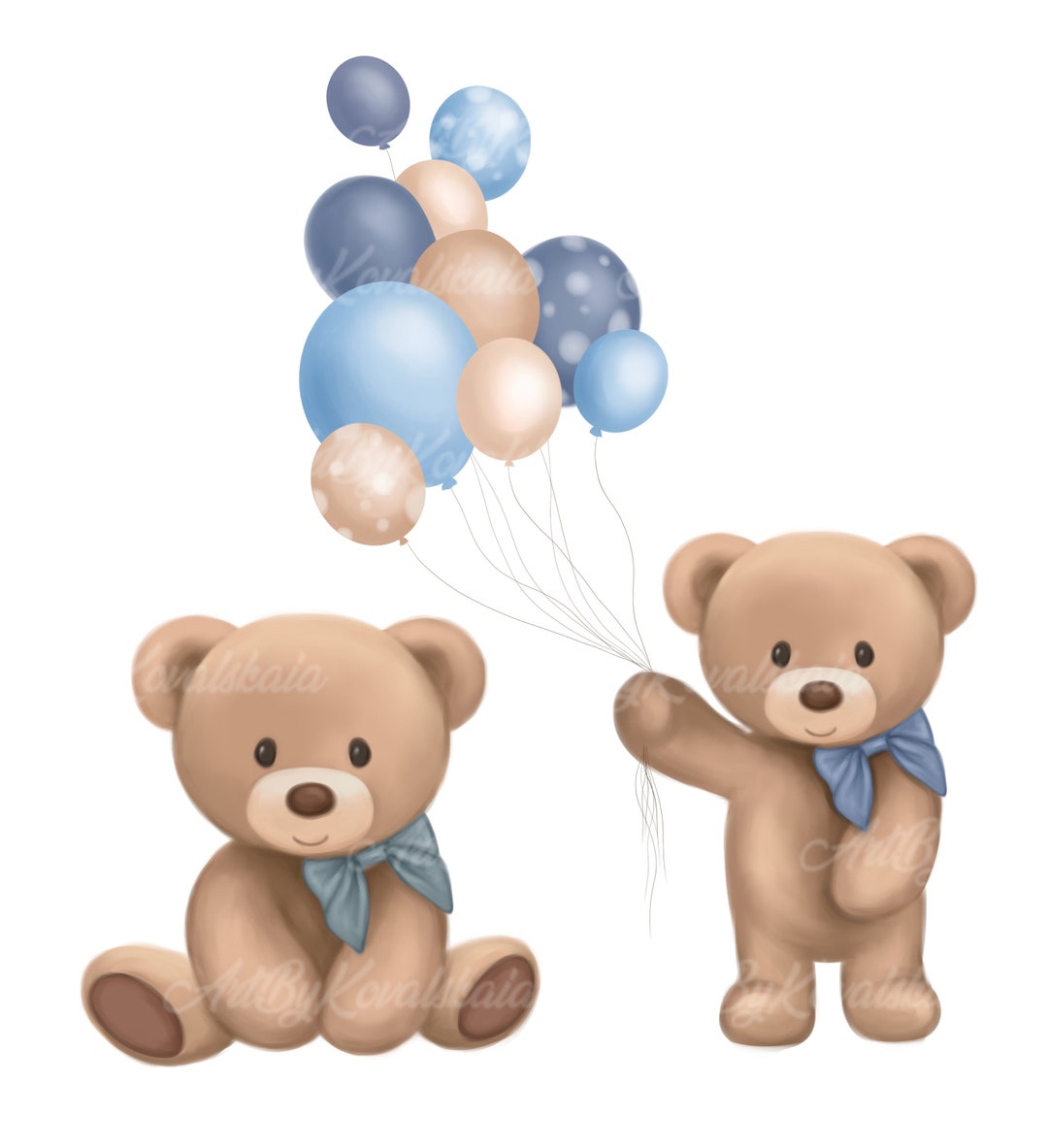 Teddy Bear Clipart: Baby Shower PNG Graphics (digital Download) - Etsy