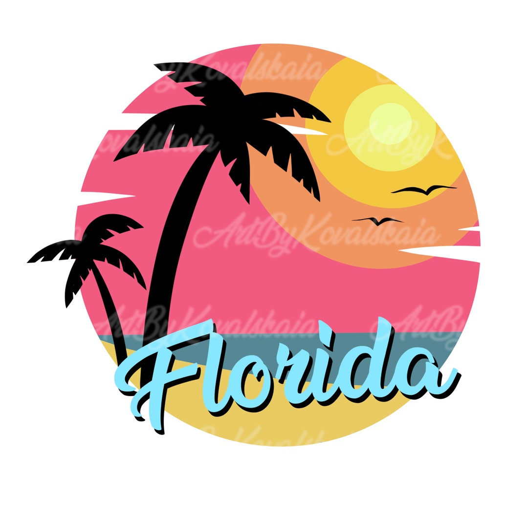 Florida PNG, Florida Clipart, Sunset, Palm Trees, Digital Download - Etsy