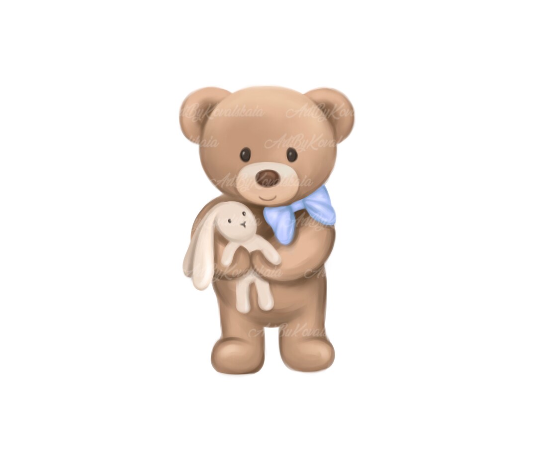 Teddy Bear PNG, Teddy Bear Clipart, Bunny, Baby Shower Boy, Digital ...