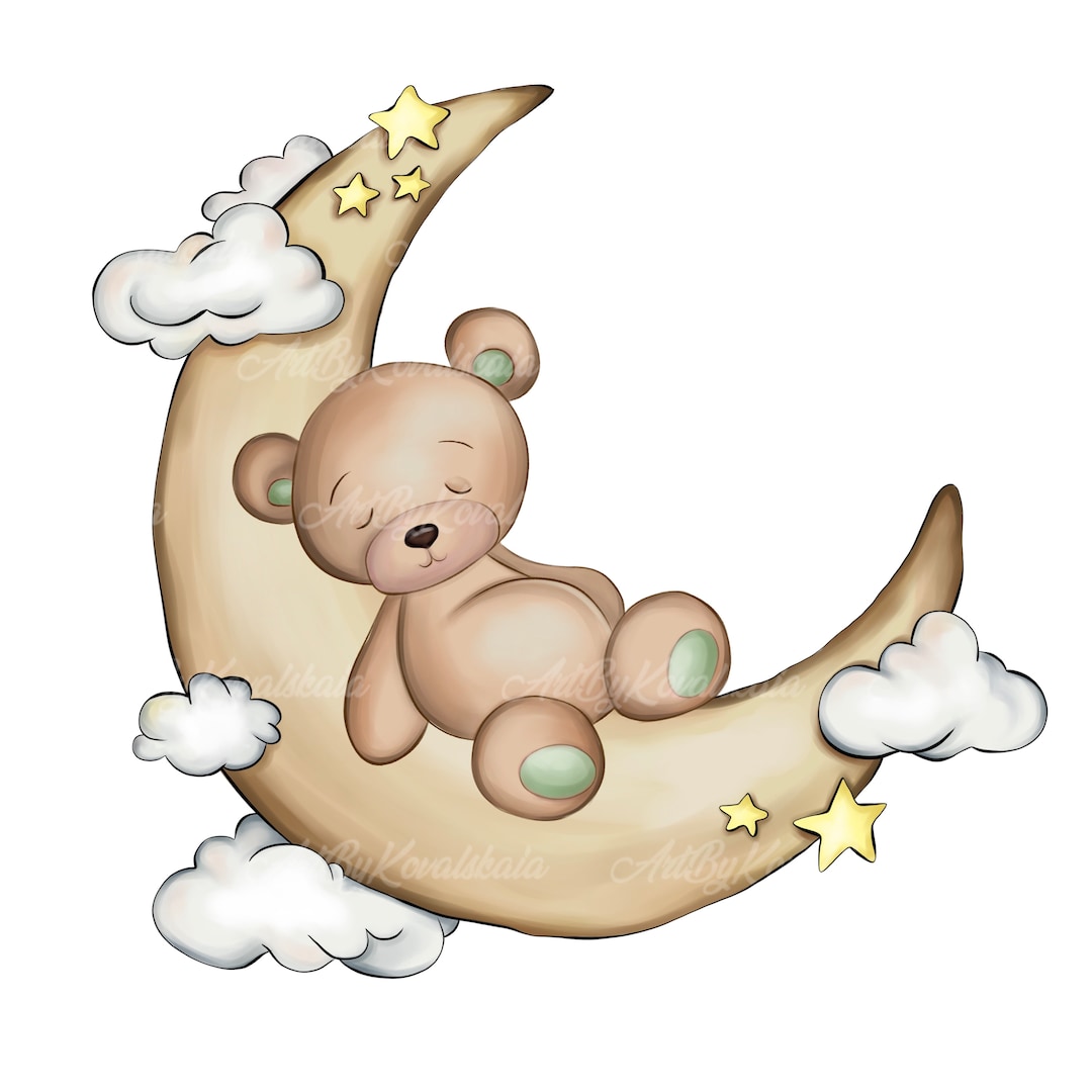 Teddy Bear Clipart, Teddy Bear Sleeping on Moon, Bear PNG, Baby Shower ... Teddy Bear Clipart, Teddy Bear Sleeping on Moon, Bear PNG, Baby Shower ...