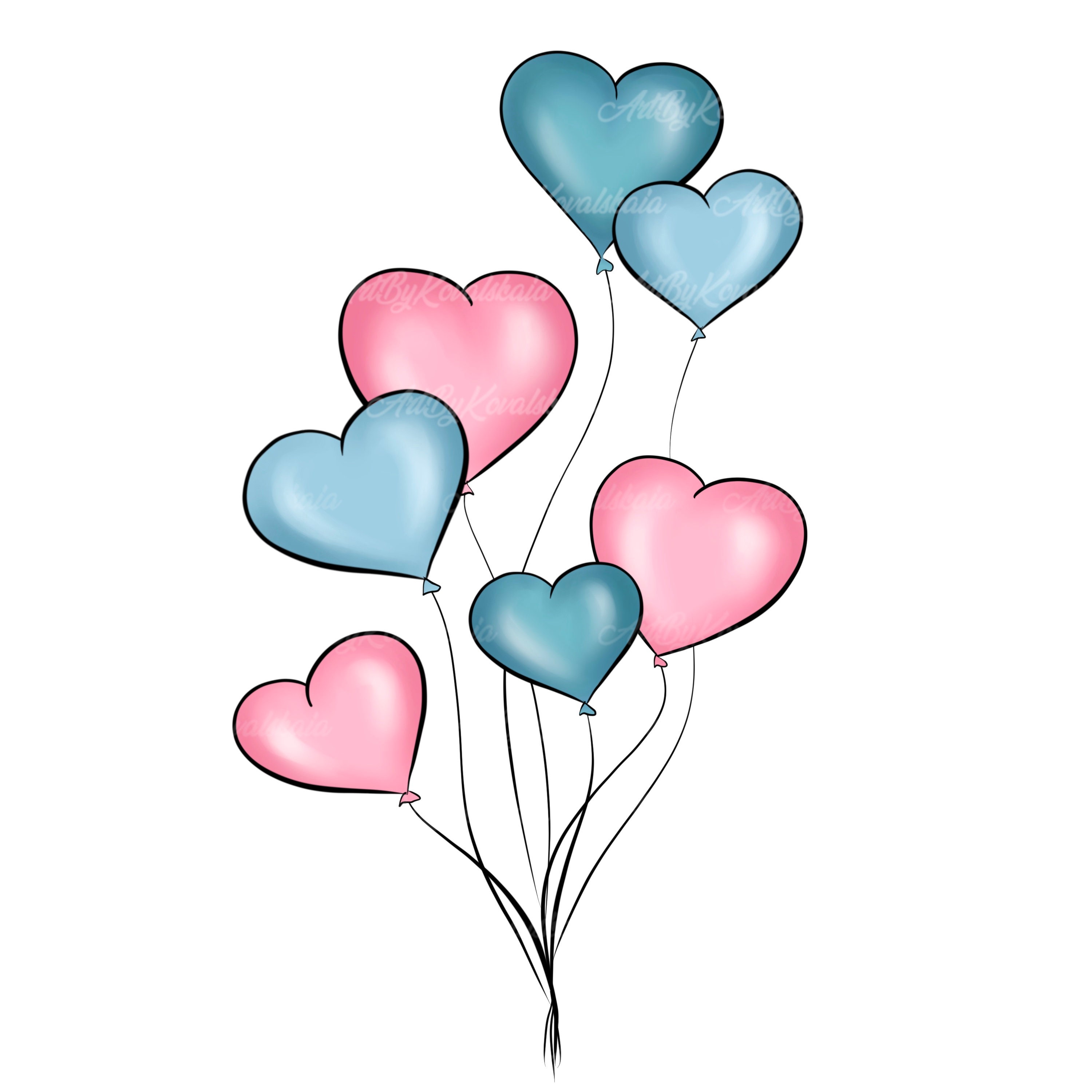 Globos Clipart PNG baby shower de género neutro revelación - Etsy México