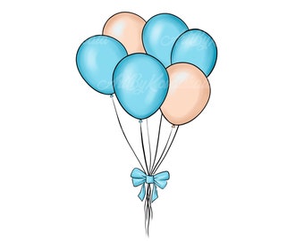 Balloons PNG, Blue Balloons Clip Art, Birthday Clipart, Digital ...