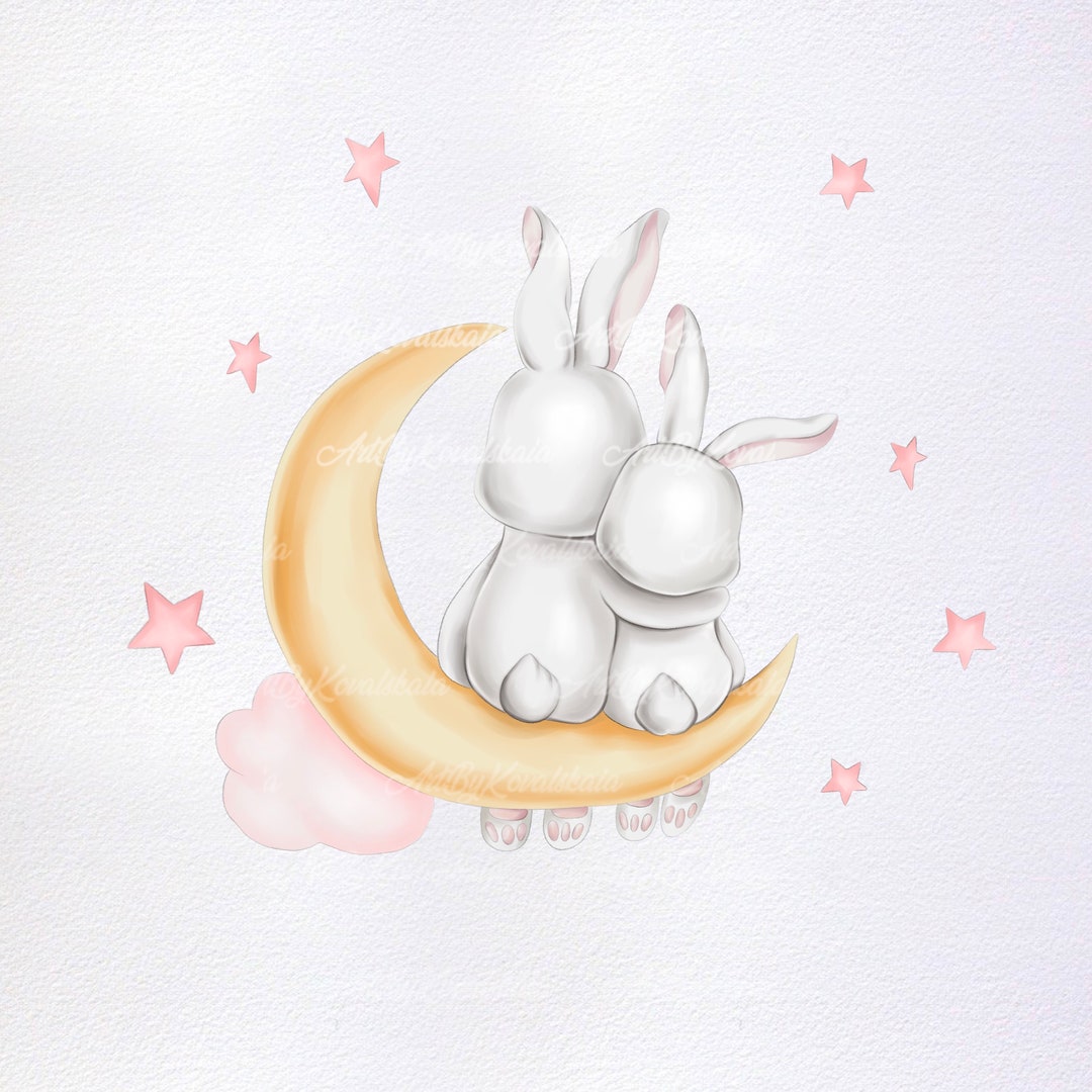 Watercolor Bunny Clipart, Cute Bunny, Clipart, PNG, Rabbits, Digital ...