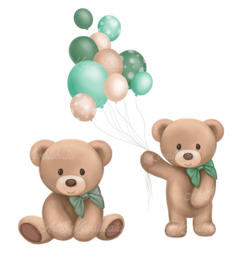 Teddy Bear Clipart Bear PNG Baby Shower PNG Digital - Etsy
