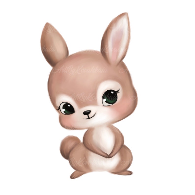 Bunny Clipart Cute Bunny PNG Rabbit Digital Download - Etsy