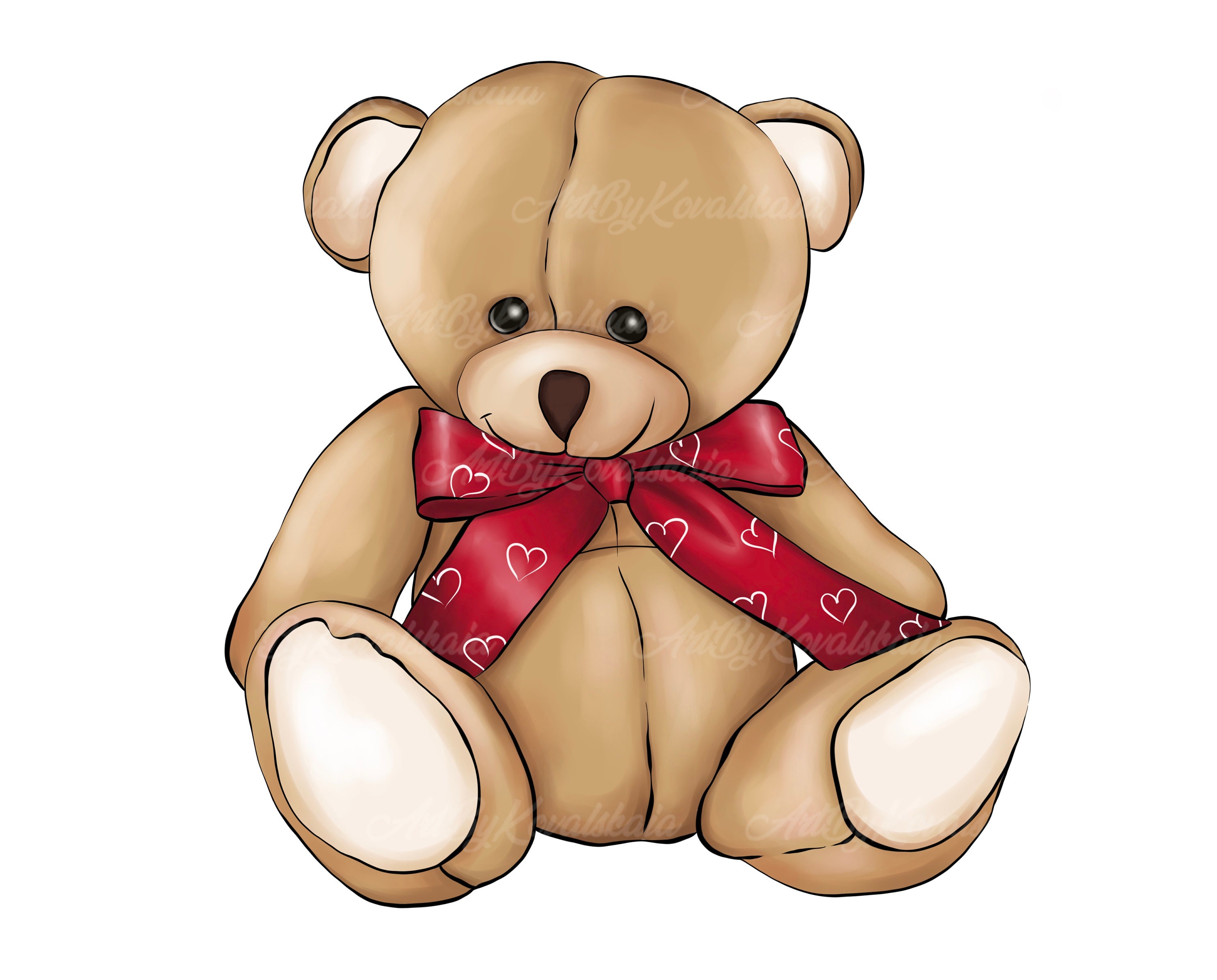 Teddy Bear Clipart, Valentines Day Bear PNG, Digital Download ...