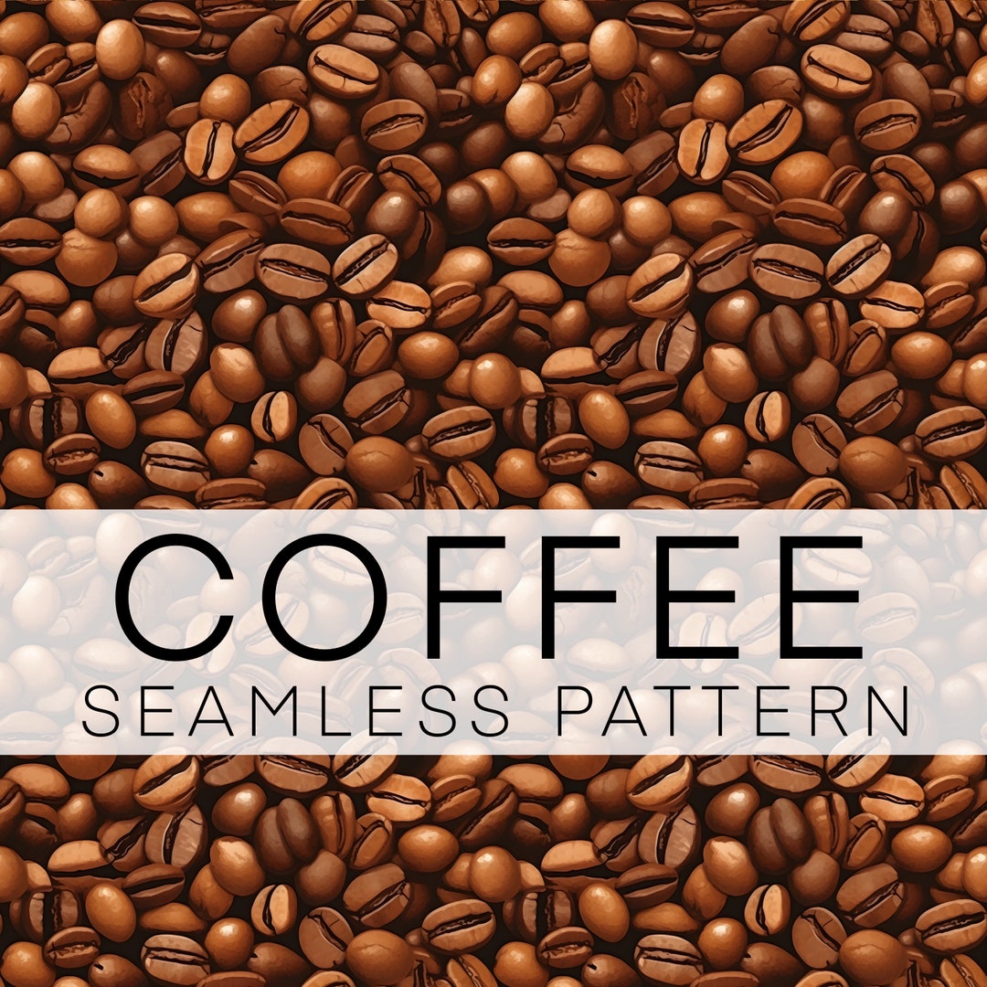 Coffee Beans Seamless Pattern, Digital Paper, Coffee Digital Pattern ...