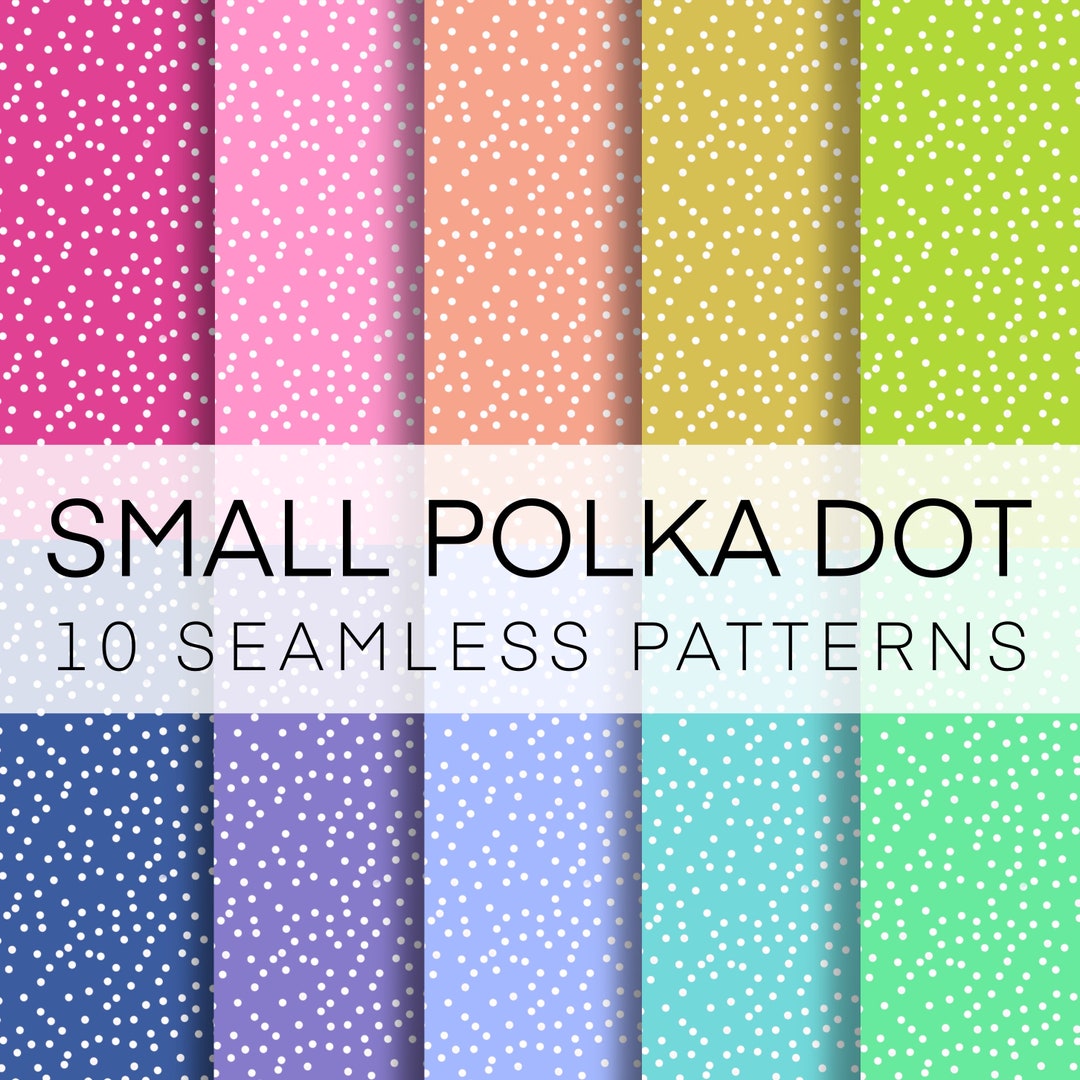 10 Seamless Patterns, Small Polka Dots, Digital Paper Bundle, Instant ...