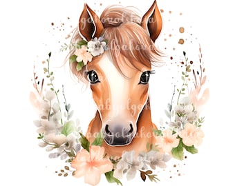 White Horse Clipart, Watercolor Horse PNG, Digital Download - Etsy