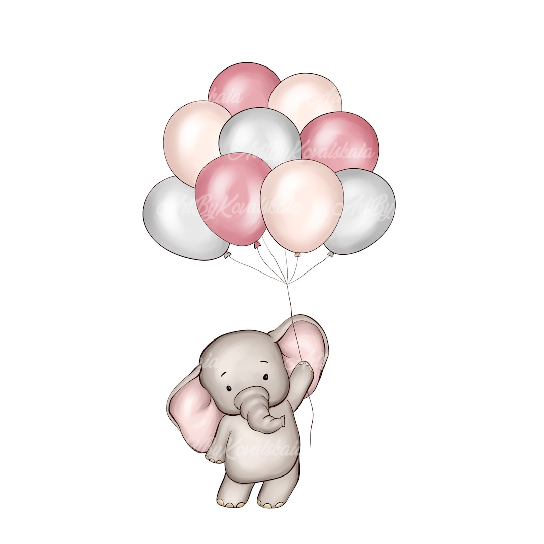 Elephant Clipart, Elephant Baby Shower, Elephant PNG, Baby Shower Girl ...