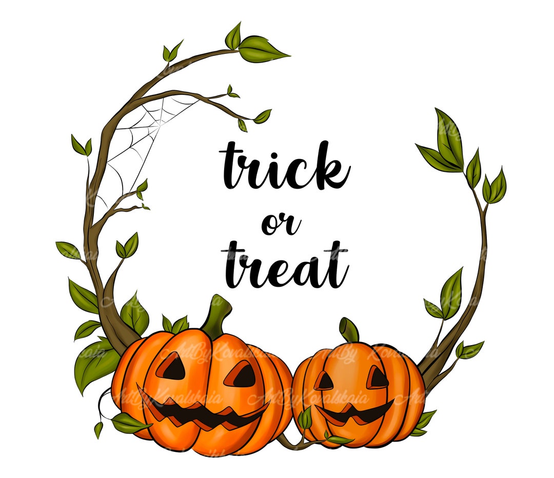 Trick or Treat PNG, Halloween Clipart, Lettering, Digital Download - Etsy