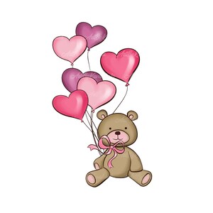 Teddy Bear PNG, Valentines Day Clipart, Teddy Bear Clipart, Digital ...