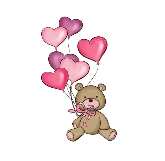 Teddy Bear PNG Valentines Day Clipart Teddy Bear Clipart Digital Download Etsy UK