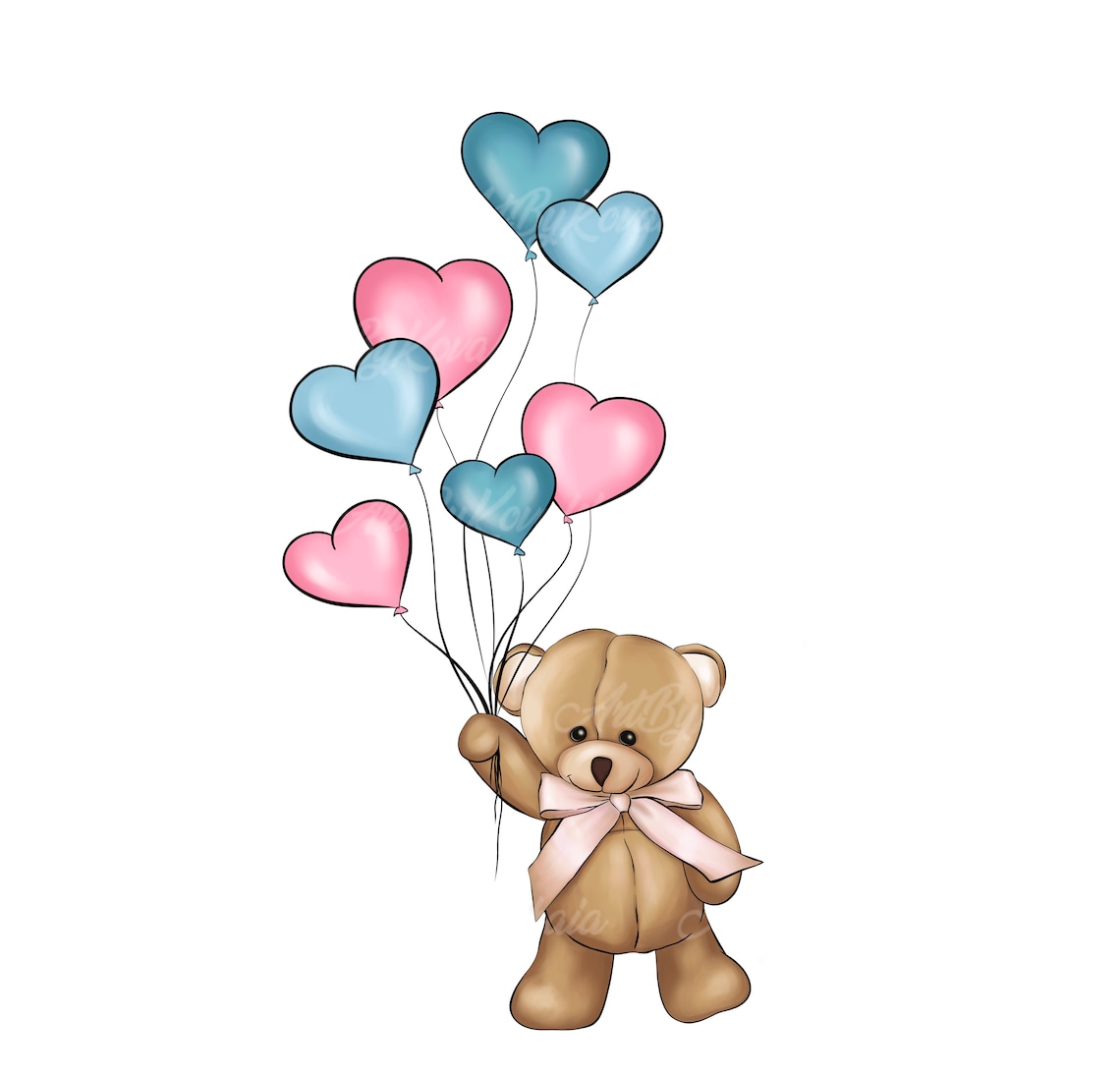 Teddy Bear Clipart, Gender Neutral, Gender Reveal, Teddy Bear With ...