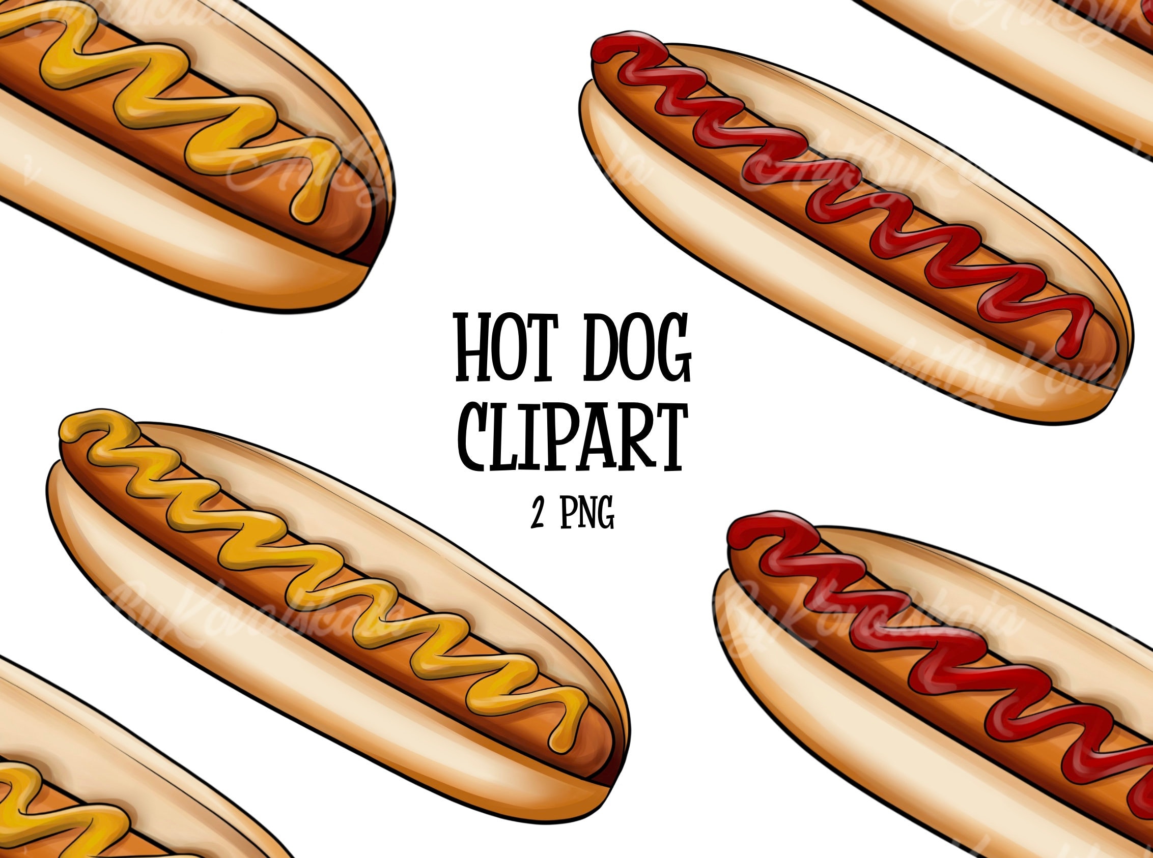 Hot Dog Clipart PNG Summer Barbeque Graphics Outdoor Food - Etsy Canada