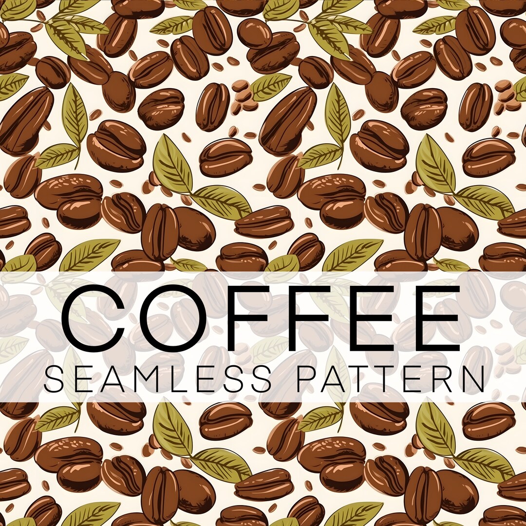Coffee Beans Seamless Pattern, Digital Paper, Coffee Digital Pattern, DIGITAL DOWNLOAD - Etsy
