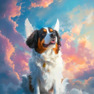 Custom Pet Portrait With Angel Wings: Memorial Gift (digital Download ...