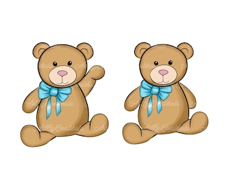 Teddy Bear Clipart, Cute Bear PNG, Baby Shower, Digital Download - Etsy