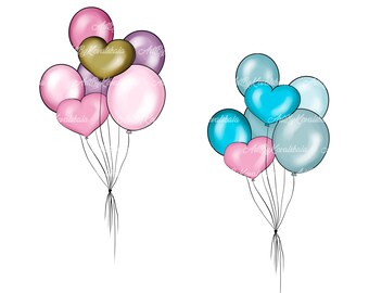 Valentines Day Balloons PNG Hearts PNG Valentines Day - Etsy