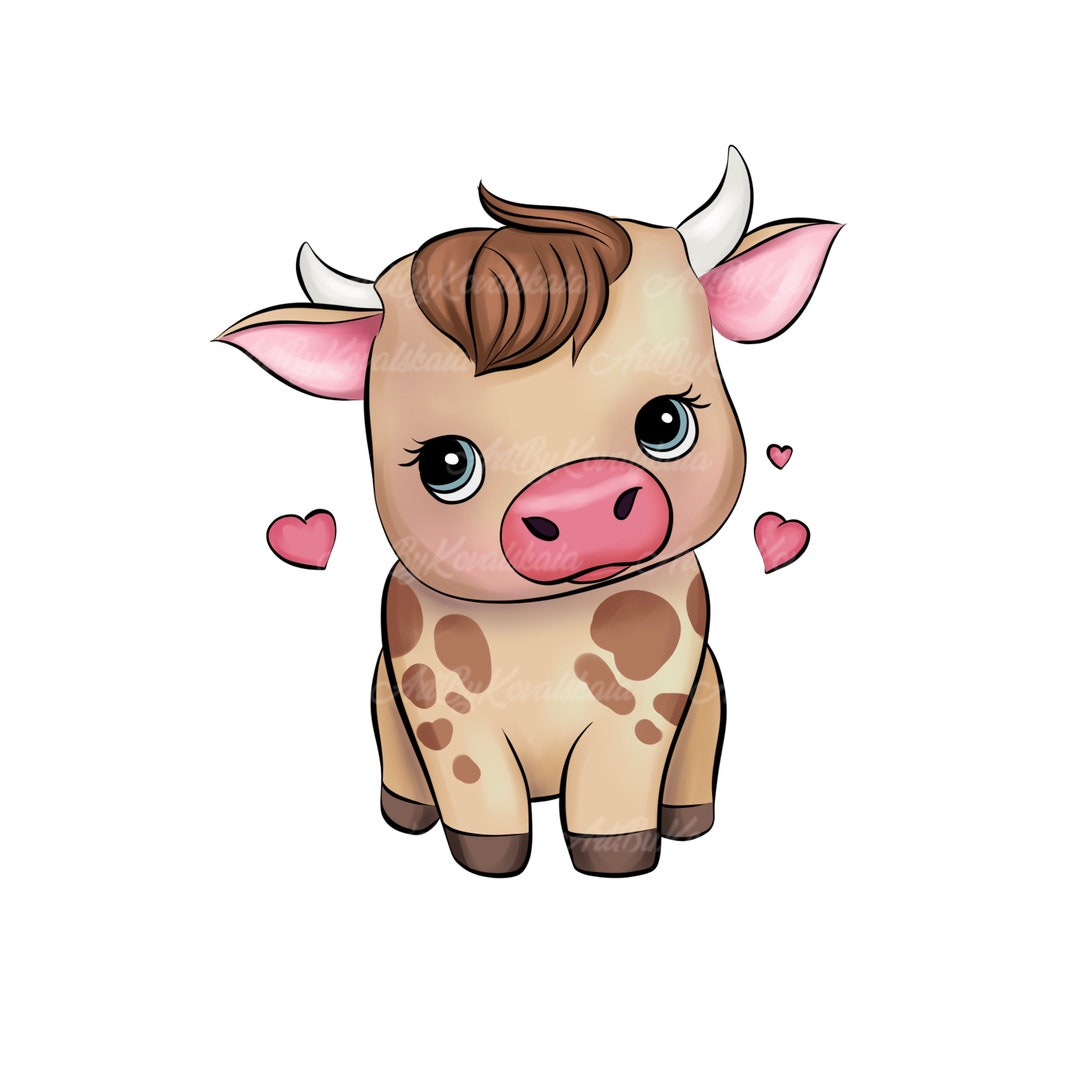 Cow Clipart, Cute Cow PNG, Digital Download - Etsy