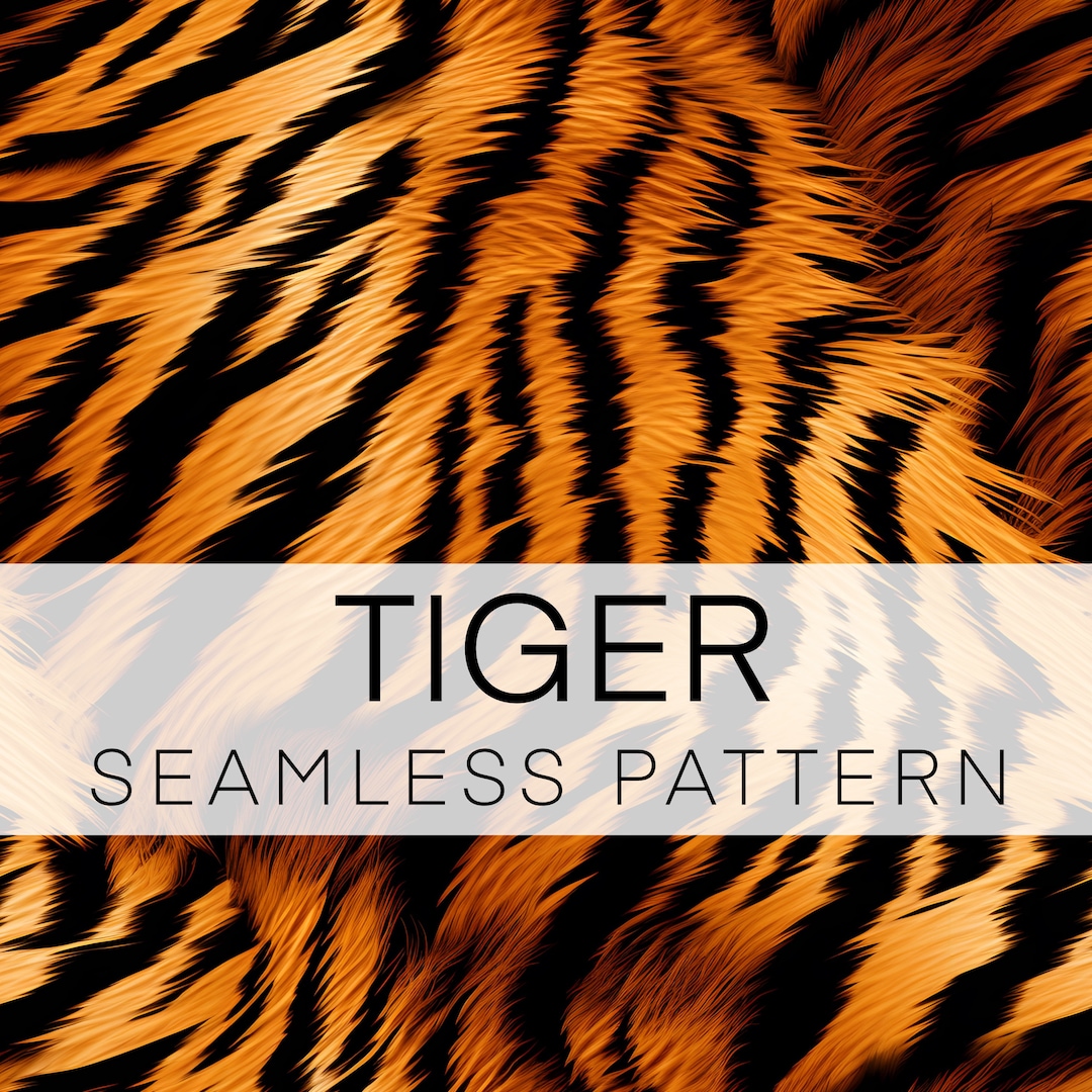 Tiger Seamless Pattern, Digital Paper, Tiger Stripes Digital Pattern ...