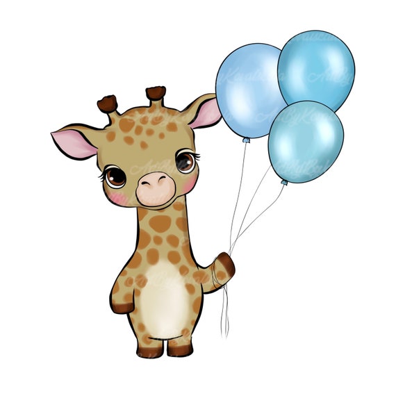 Baby Boy Giraffe Clipart Crescent Moon And Bear, Giraffe Infant