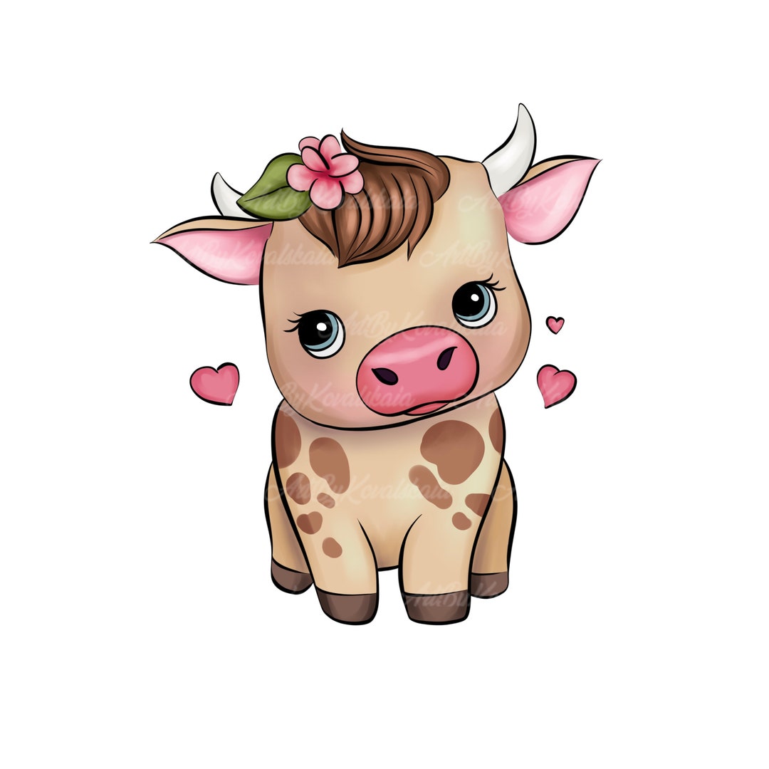 Cow Clipart, Cute Cow PNG, Digital Download - Etsy
