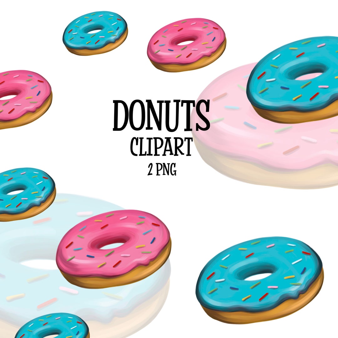 Donuts Clipart PNG, Digital Download - Etsy