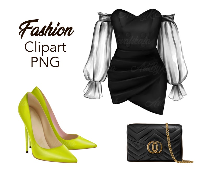 Fashion Clipart Fashion PNG Fashion Accessories Clipart - Etsy