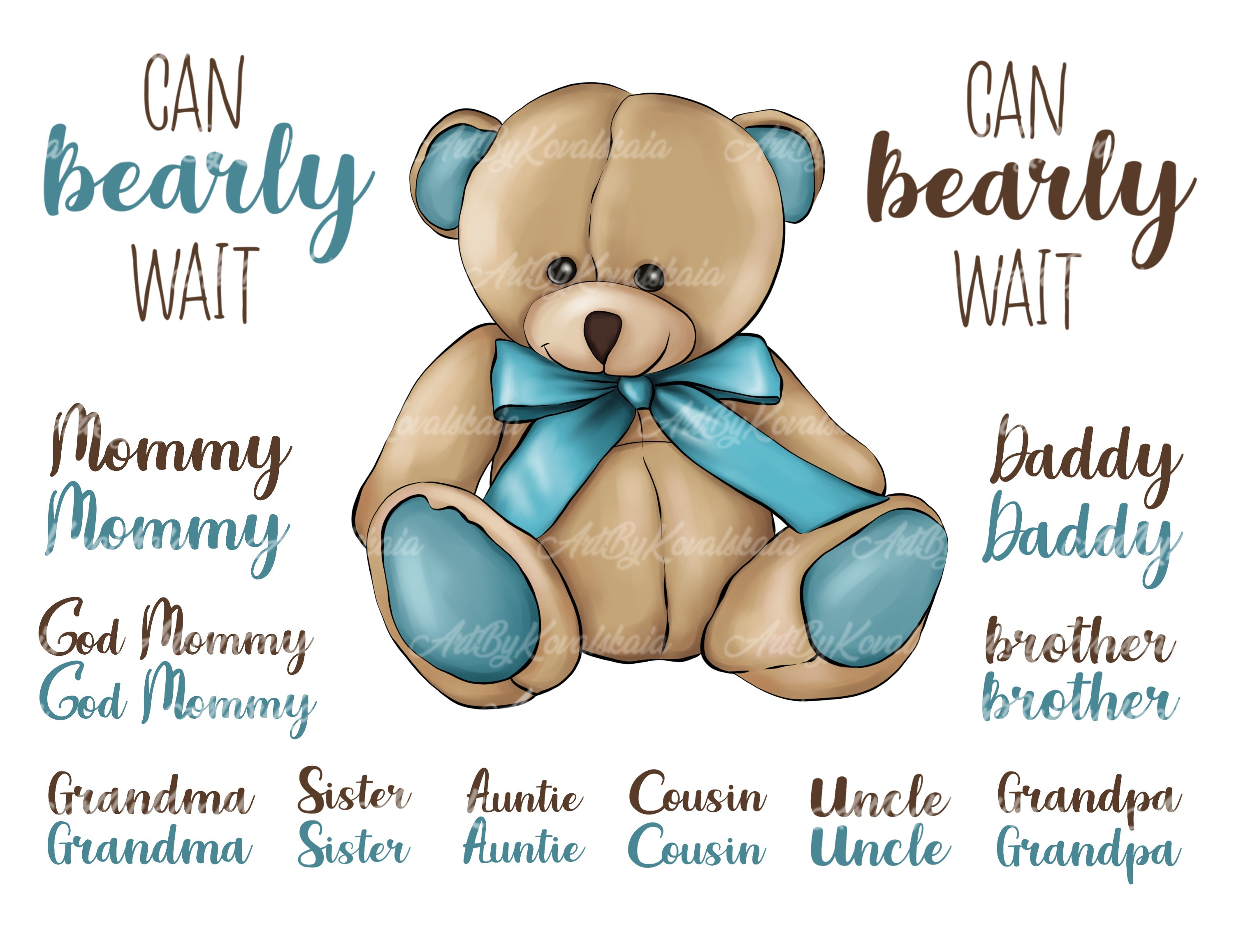 Can Bearly Wait Baby Shower Clipart Gender Neutral Baby - Etsy Australia