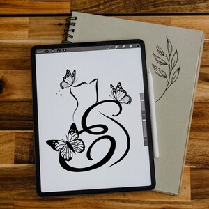 Tattoo Design, Letter E, Tattoo Cat, Personalized Tattoo Design ...