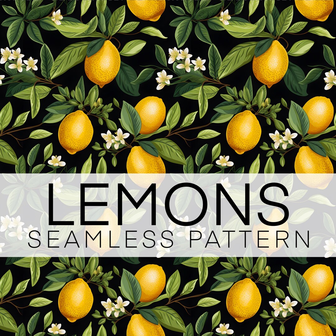 Lemon Digital Paper, Seamless Pattern Lemons, DIGITAL DOWNLOAD - Etsy
