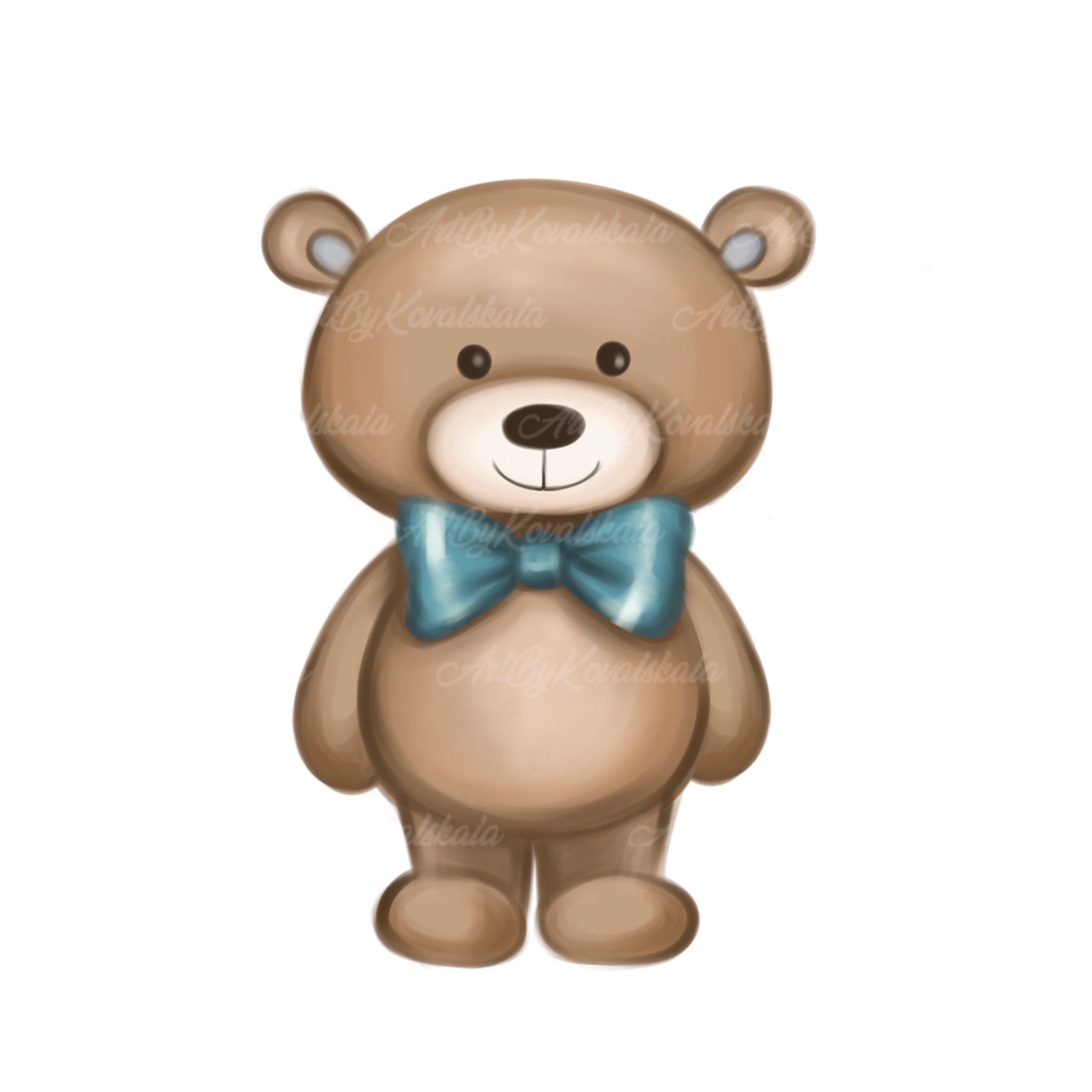 Teddy Bear Clipart, Cute Bear PNG, Baby Shower Boy, Digital Download ...