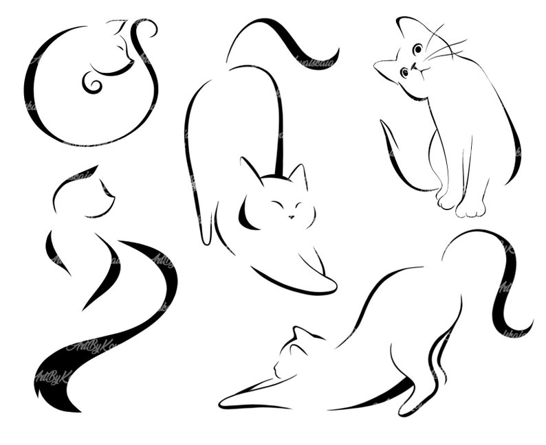Tattoo Design Tattoo Cat Personalized Tattoo Design Digital Etsy