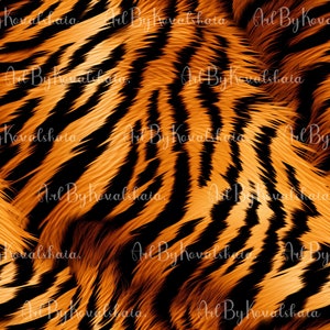 Tiger Seamless Pattern, Digital Paper, Tiger Stripes Digital Pattern ...