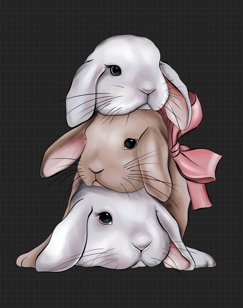 Bunny Clipart Cute Bunny PNG Rabbits Digital Download - Etsy