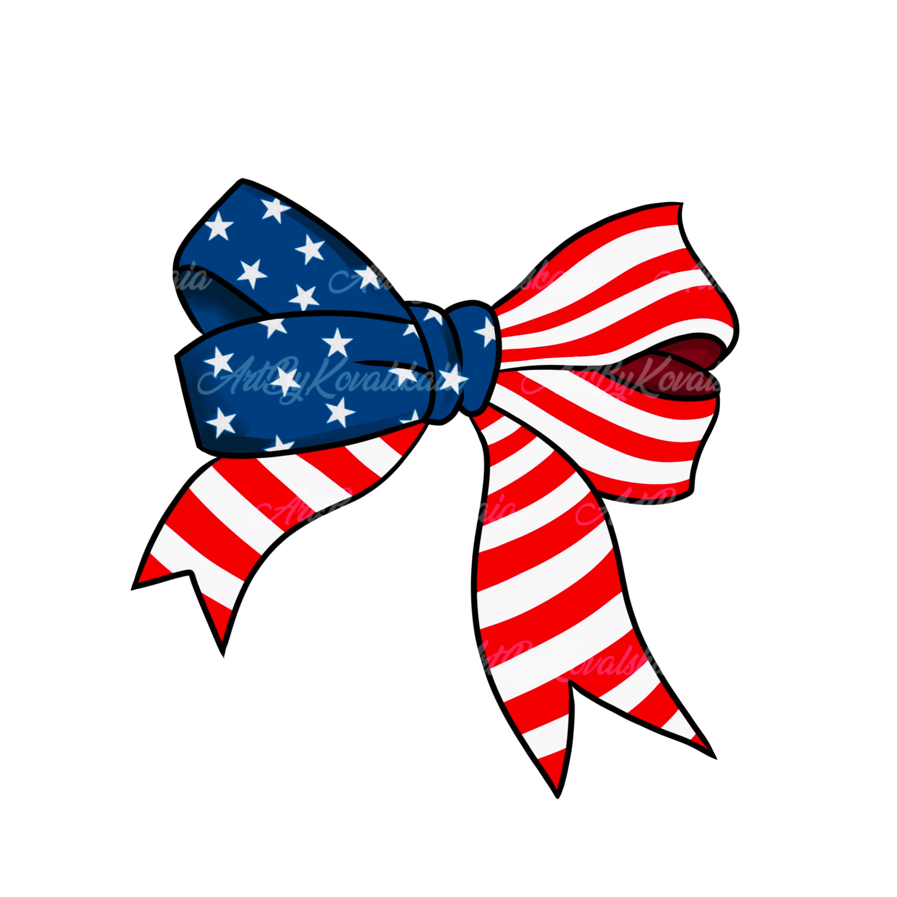 Patriotic Bow PNG, American Flag PNG, Fourth of July PNG, Bow Clipart ...