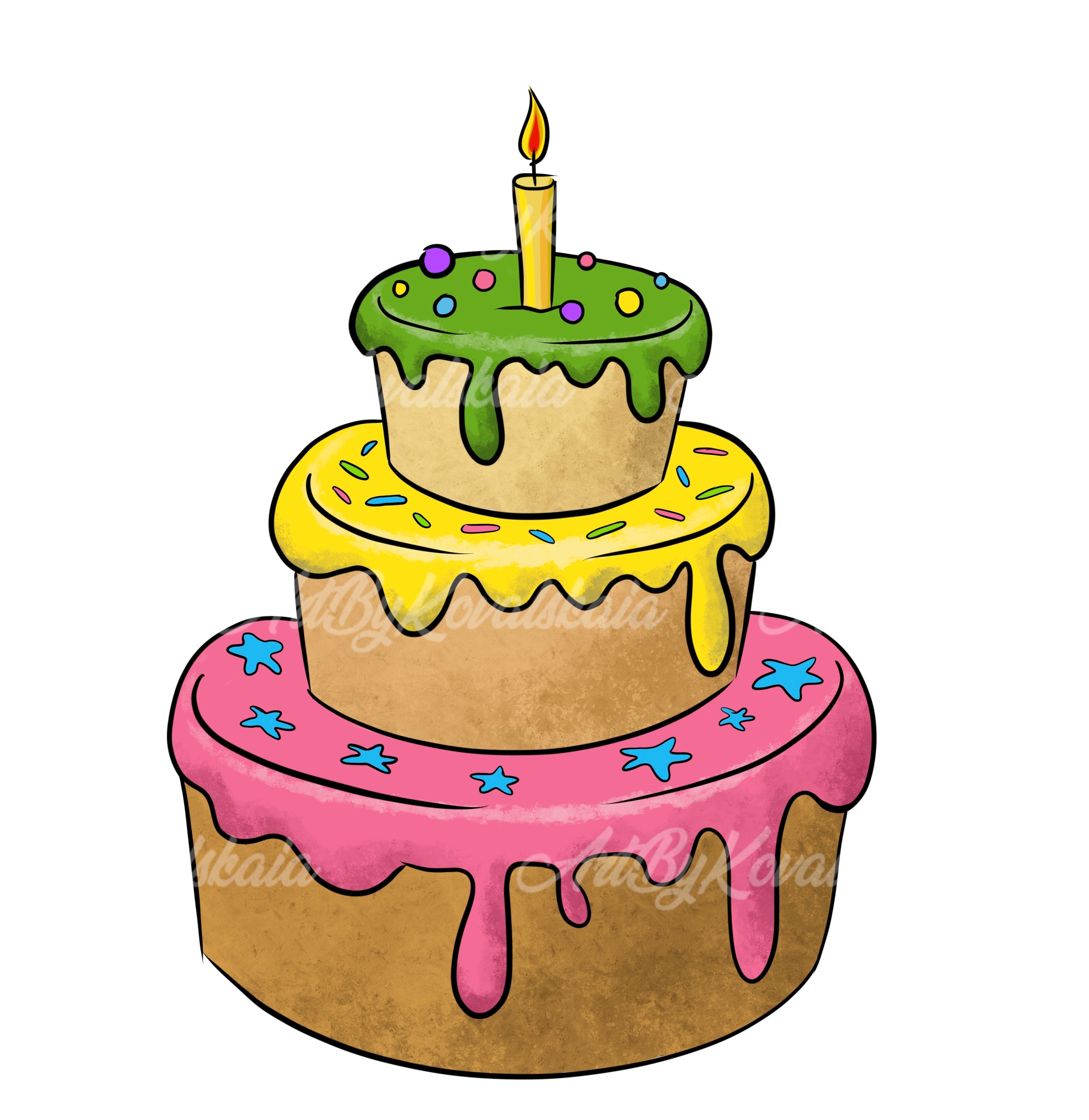 Birthday Cake PNG Cake Digital Download | Etsy