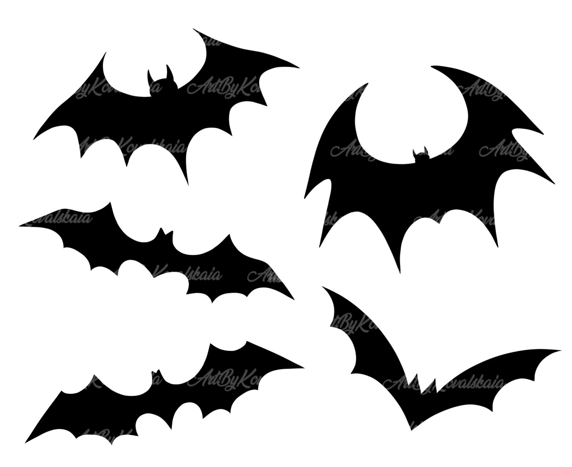 Bats Clipart, Bats PNG, Halloween Clipart, Digital Download - Etsy