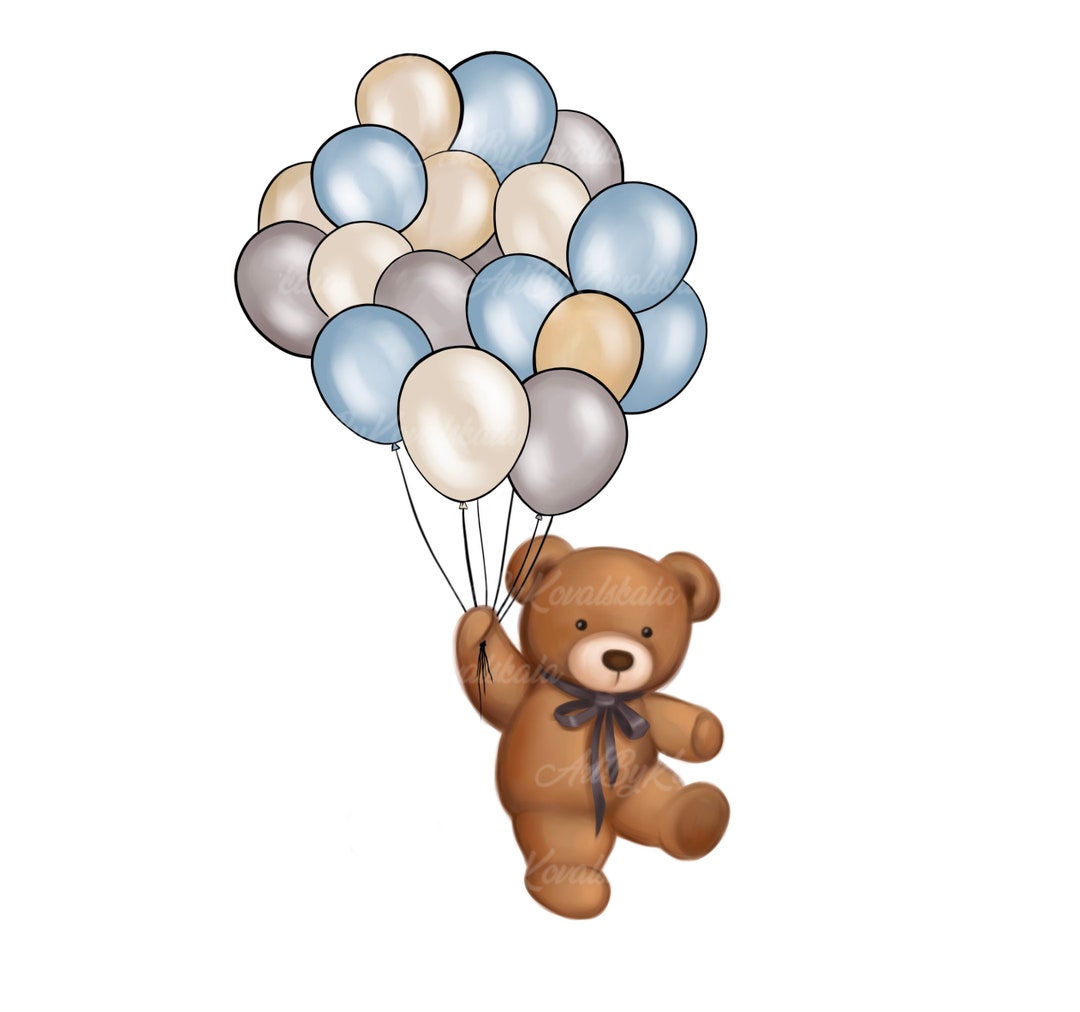 Teddy Bear PNG, Teddy Bear Clipart, Bear With Balloon, Baby Shower ...