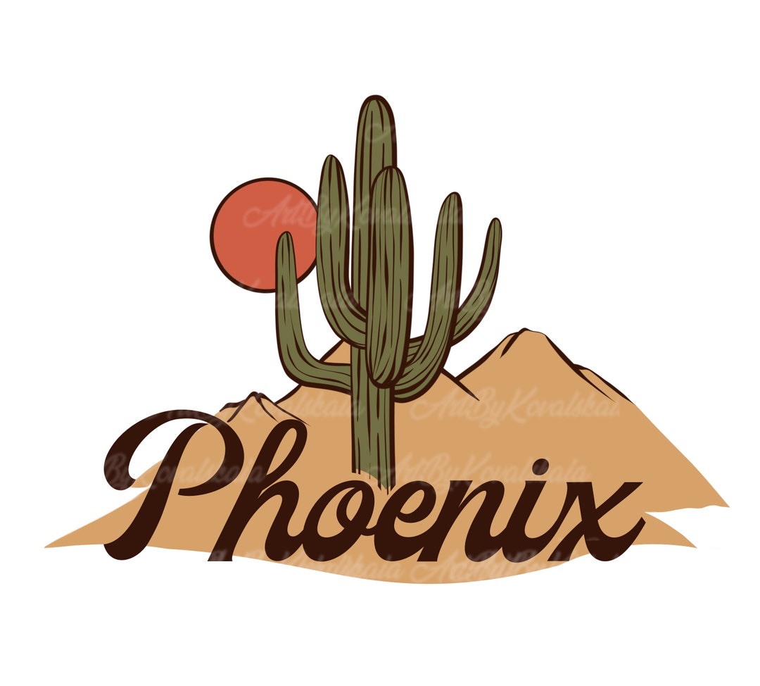 Phoenix Lettering, Tshirt Print, Cactus PNG, Desert Clipart, Arizona ...