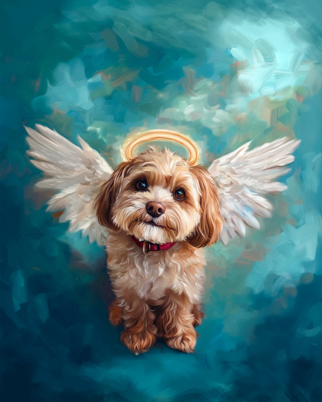 Custom Pet Portrait With Angel Wings: Memorial Gift (digital Download ...