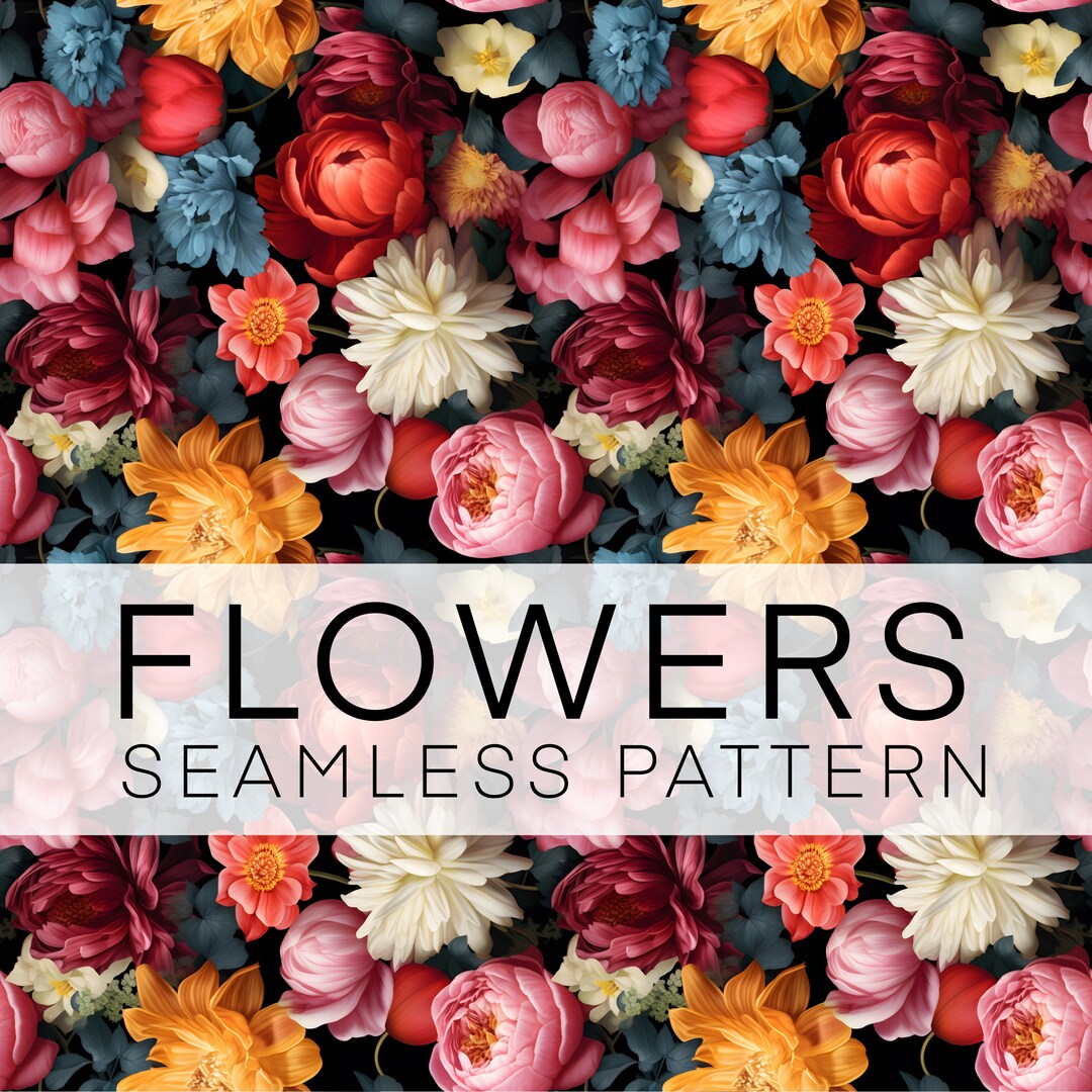 Seamless Pattern 3D Flowers, Floral Digital Paper, Instant Download - Etsy