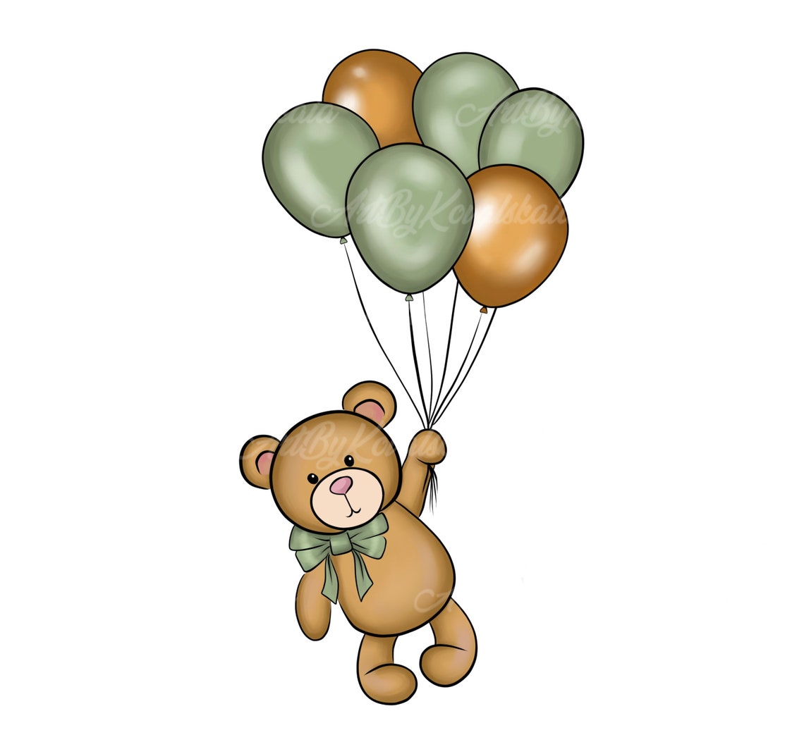 Teddy Bear Clipart PNG Baby Shower Digital Download - Etsy
