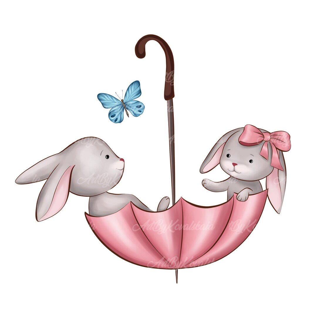 Bunny Clipart, Cute Bunny, Clipart, PNG, Rabbits, Digital Download - Etsy