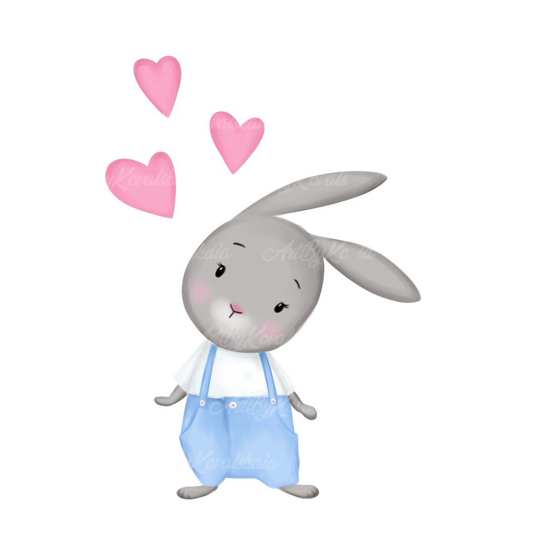 Bunny Clipart, Cute Bunny PNG, Rabbit, Digital Download - Etsy