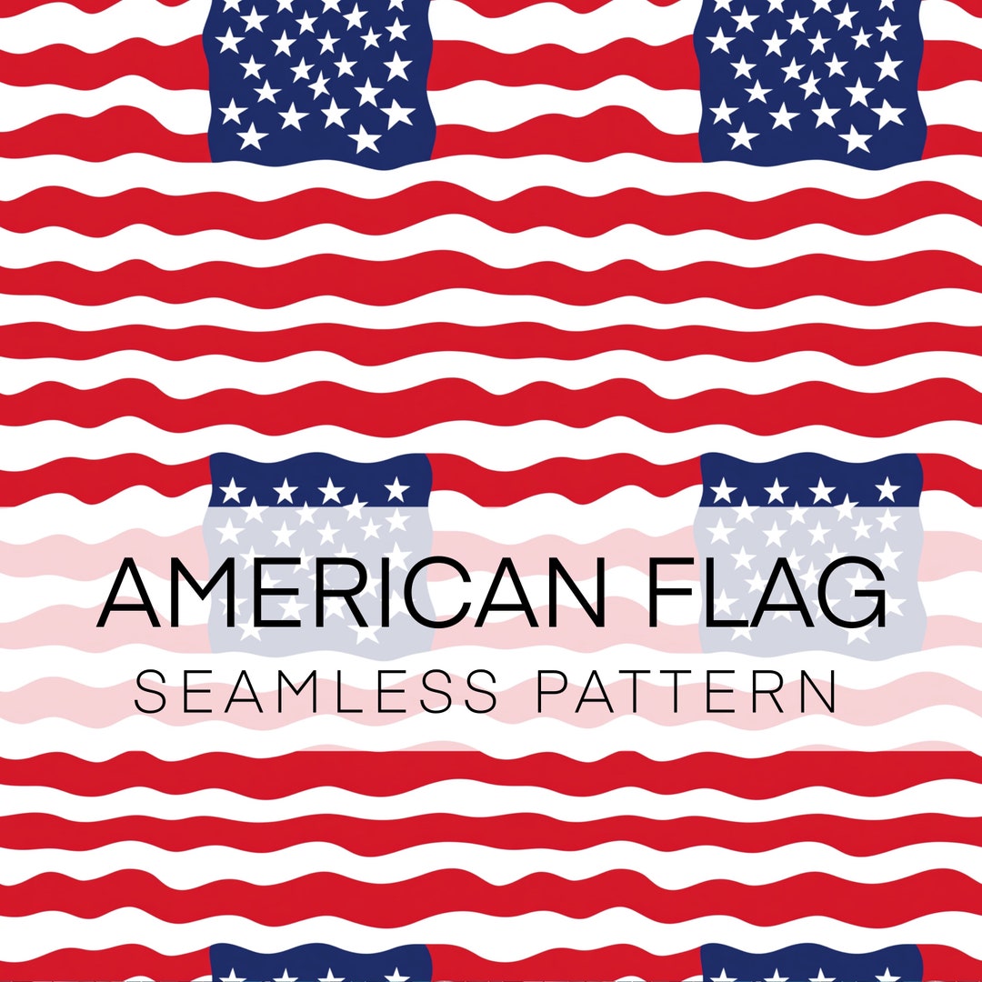 American Flag Seamless Pattern: Patriotic Digital Paper (digital ...