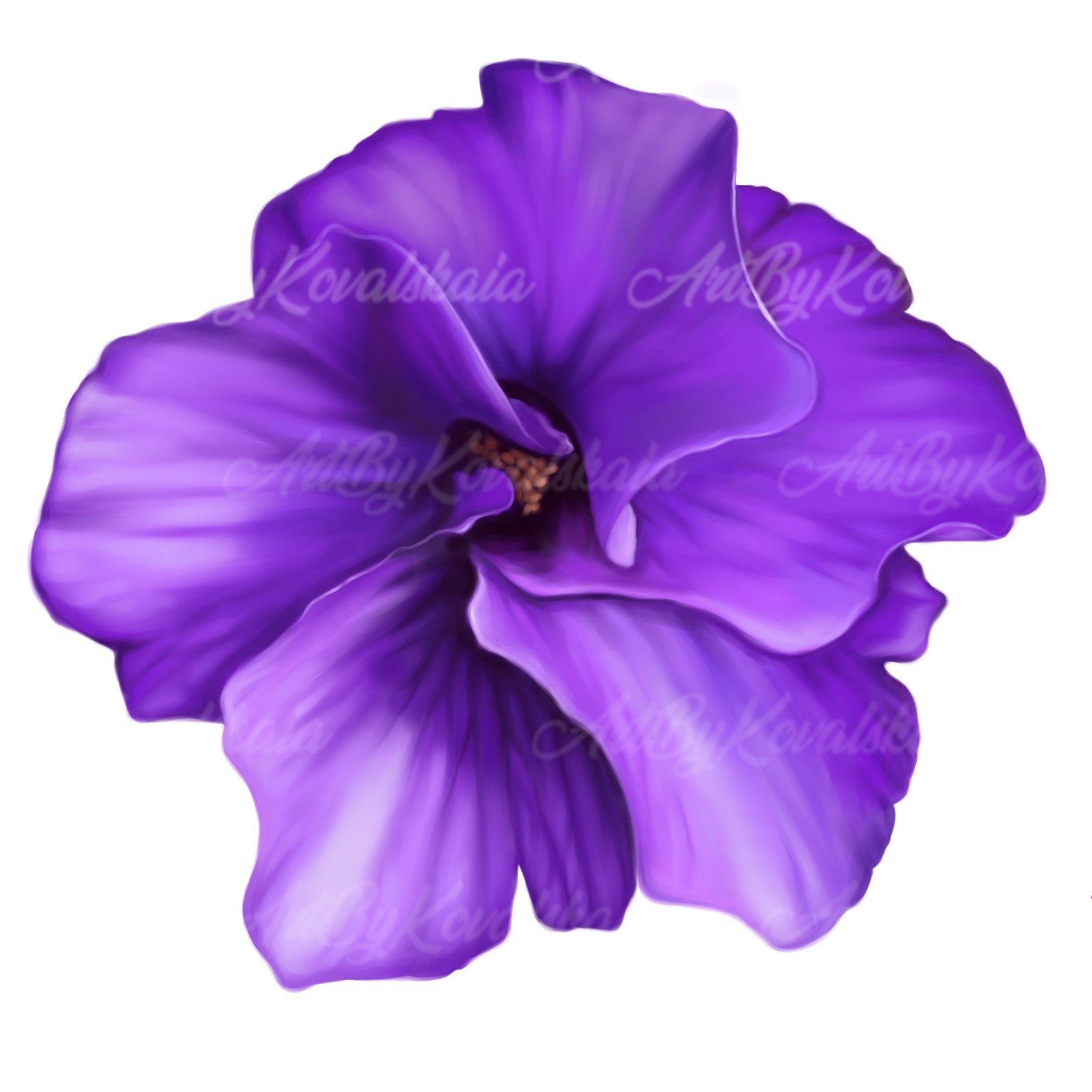 Flower Clipart Purple Flower PNG Digital Download | Etsy