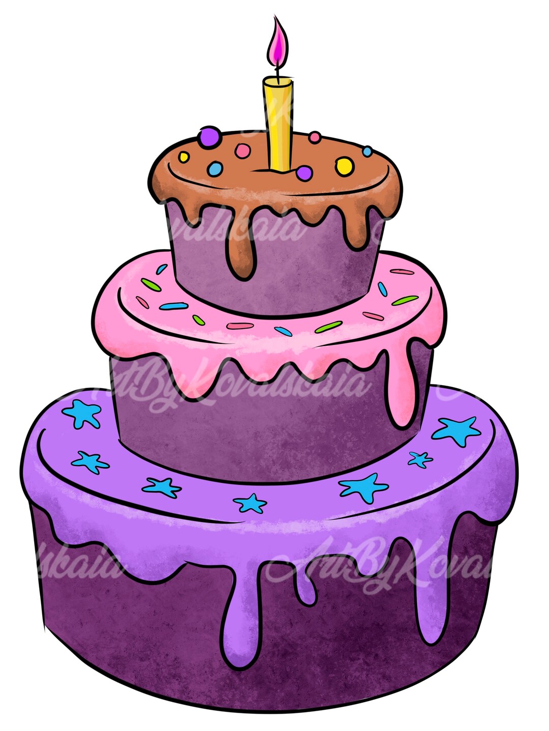 Birthday Cake PNG Cake Digital Download - Etsy