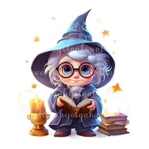 Wizard Clipart PNG, Magic Clip Art, Halloween, Digital Download - Etsy